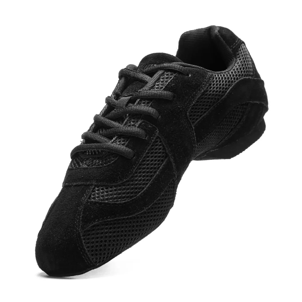 Sparrow Dance Sneaker - Black Mesh / Suede - 1" heel - Dance Plus ...