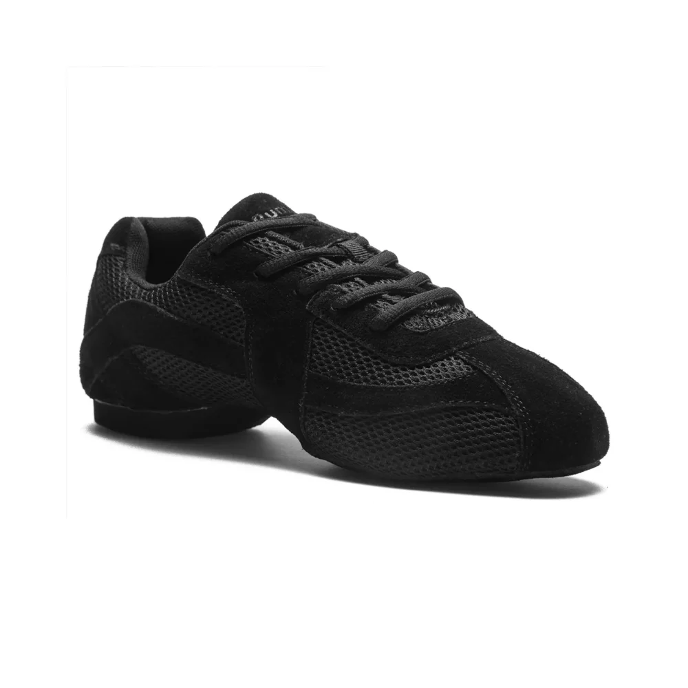 Sparrow Dance Sneaker - Black Mesh / Suede - 1" heel - Dance Plus ...